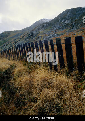 Traditional slate fence made from waste slabs or off cuts from the ...