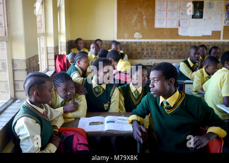 25 May 2015 - Isandlwana, South Africa : Overcrowded classroom in a ...