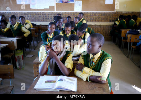 25 May 2015 - Isandlwana, South Africa : Overcrowded classroom in a ...