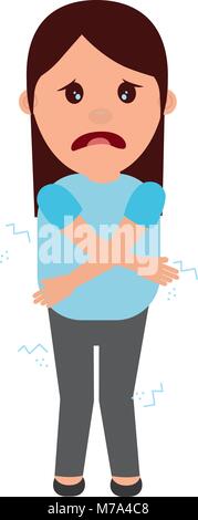 woman itch sensation for a joke vector illustration dotted line image ...