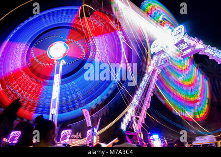 Fun fair rides at the Moomba Festival in Melbourne Stock Photo - Alamy