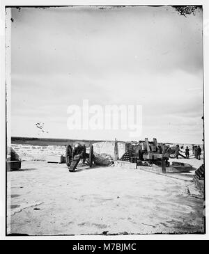 This photograph shows Fort Putnam, located on Morris Island in South ...