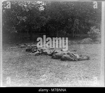 Battle-field of Gettysburg - Dead Confederate sharpshooter a Stock ...