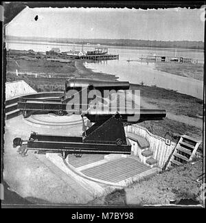 The image shows the battery of Parrott guns at Fort Brady, Virginia ...