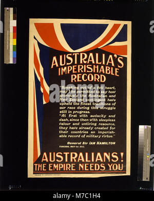 Enlist Poster - Australian World War One Propaganda - 1915-1918 Stock ...