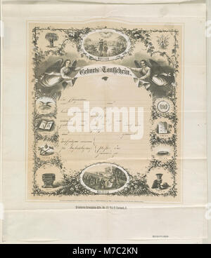 A historical birth and baptism certificate, documenting a child's birth ...