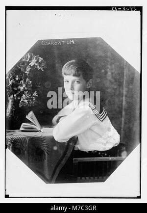 A historical photograph of Czarevitch Alexei Romanov, the youngest son ...