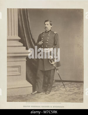 A portrait of General George B. McClellan, captured in a three-quarters ...
