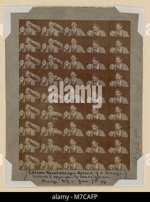 Thomas Edison's first motion picture machine which recorded pictures on ...
