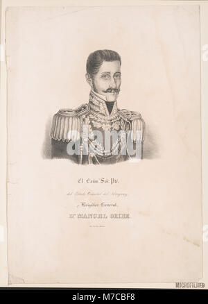 A portrait of Manuel Oribe, a historical figure from Uruguay, painted ...