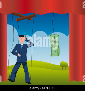 Puppet of a businessman and a dollar bill Stock Photo - Alamy