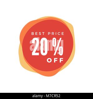20 percent off tag vector icon on white background Stock Vector Image ...