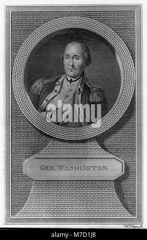 A portrait of George Washington, depicted as the general of the ...