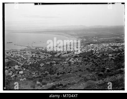Photograph of Haifa before the completion of its harbor, showing the ...
