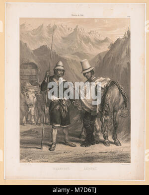 An illustration from 'Historia de Chile' showing a traditional ...