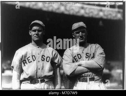 Hubert Dutch Leonard & Bill Carrigan, Boston AL (baseball) 1916 Stock ...
