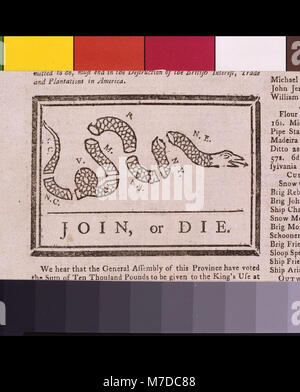 Join or Die political cartoon by Benjamin Franklin Stock Photo - Alamy