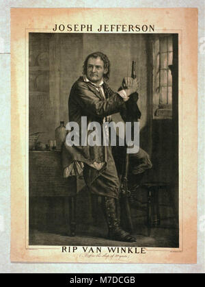 Portrait of Joseph Jefferson, an American actor known for his portrayal ...