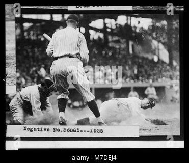 Leon A. 'Goose' Goslin of the Washington Nationals slides safely into ...