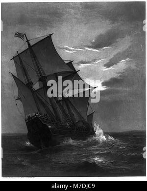 Mayflower approaching land Stock Photo - Alamy