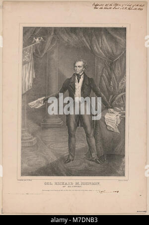A lithograph portrait of Colonel Richard M. Johnson of Kentucky, born ...