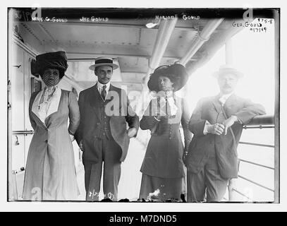 Mrs. G. Gould, Jay Gould, Marjorie Gould, and Geo. Gould, in boat deck ...