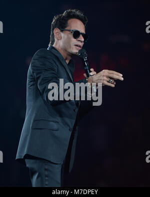 MIAMI, FL - OCTOBER 03: Marc Anthony performs at American Airlines ...