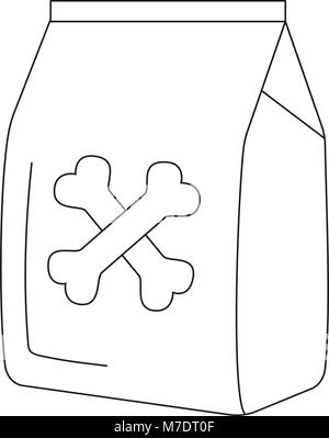 dog pet food bag and dish vector illustration design Stock Vector Art ...