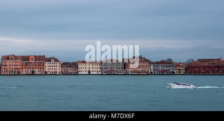 Wide angle view of the island of Giudecca, located opposite main island ...