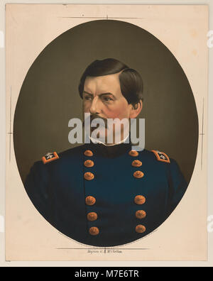 A portrait of General George B. McClellan, captured in a three-quarters ...