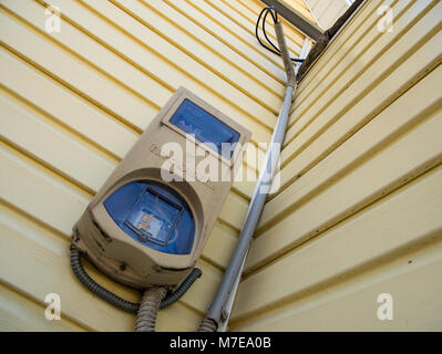 Cable utility box in house front yard Stock Photo - Alamy