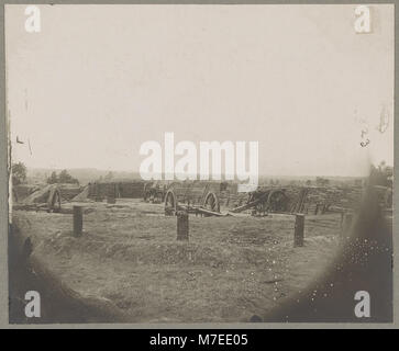 This photograph depicts Confederate entrenchments near the junction of ...
