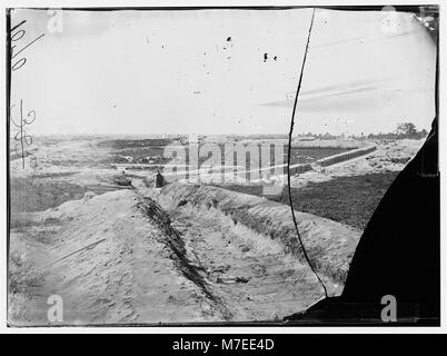 This photograph shows the fortifications in front of Petersburg ...