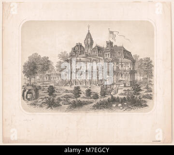 Cross-section of victorian mansion illustrating springfield gas machine ...