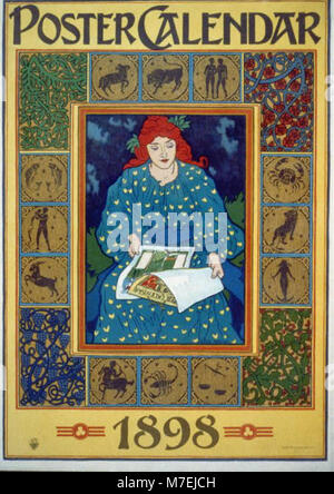 Poster calendar (for) 1898 Stock Photo - Alamy