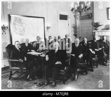 A photograph of President Calvin Coolidge and his cabinet members taken ...
