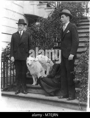 A formal portrait of President Calvin Coolidge, capturing his stoic ...