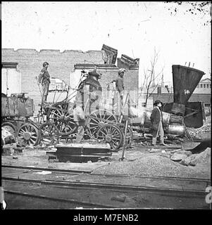 A historical image depicting a railroad wreck involving the New Haven ...