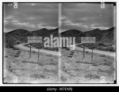 A view of the road to Jericho, Jordan, showing the ruins of ancient ...