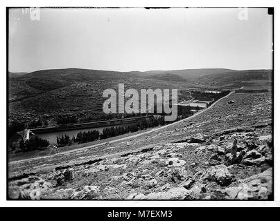 A photograph of Solomon's Pools and ancient aqueducts, focusing on the ...