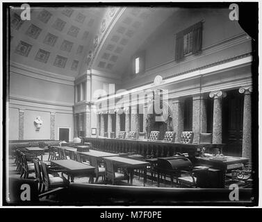 A historical photograph capturing the interior of a courtroom in Sarnia ...