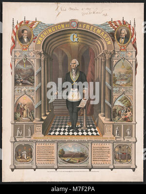 A historical portrait depicting George Washington in Masonic regalia ...
