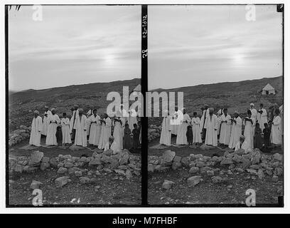 This photograph shows the Samaritan Passover celebration on Mount ...