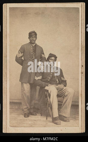 Two unidentified African American soldiers in Union sergeant's uniforms ...