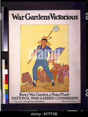 A War Garden Commission poster from the early 20th century encouraging ...