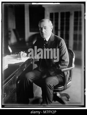 A portrait of President Woodrow Wilson, captured during his time in ...
