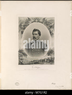 A portrait of General George B. McClellan, captured in a three-quarters ...