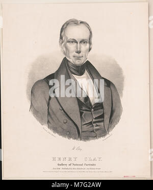 A lithograph of Henry Clay, based on a daguerreotype portrait taken by ...