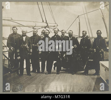 Photograph of Admiral Dahlgren and his staff aboard the U.S.S. Pawnee ...