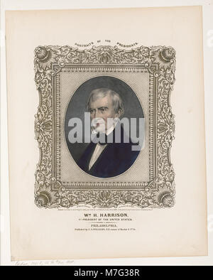 A lithograph of William Henry Harrison, the 9th President of the United ...